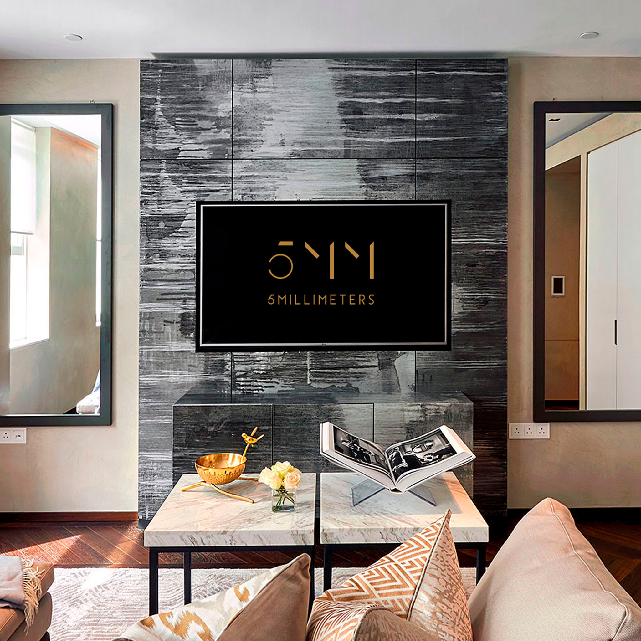 Silver Drips TV Unit | Design & Build Joinery Service | 5mm Design